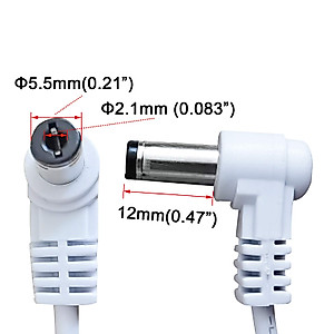 Samyo 24V 0.65A AC to DC Adaptor Switching Power Supply Replacement Cord Cable for 100ml / 120ml / 300ml / 500ml Essential Oil Diffuser UL Listed 5.7Ft - White