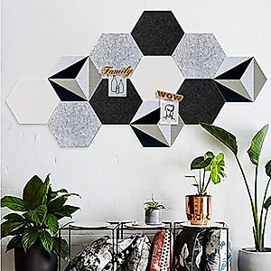 Hexagonal Felt Board x4, Geometric Cork Board Photo Message Board, 3D Creative Kindergarten Decoration, Anti-Collision