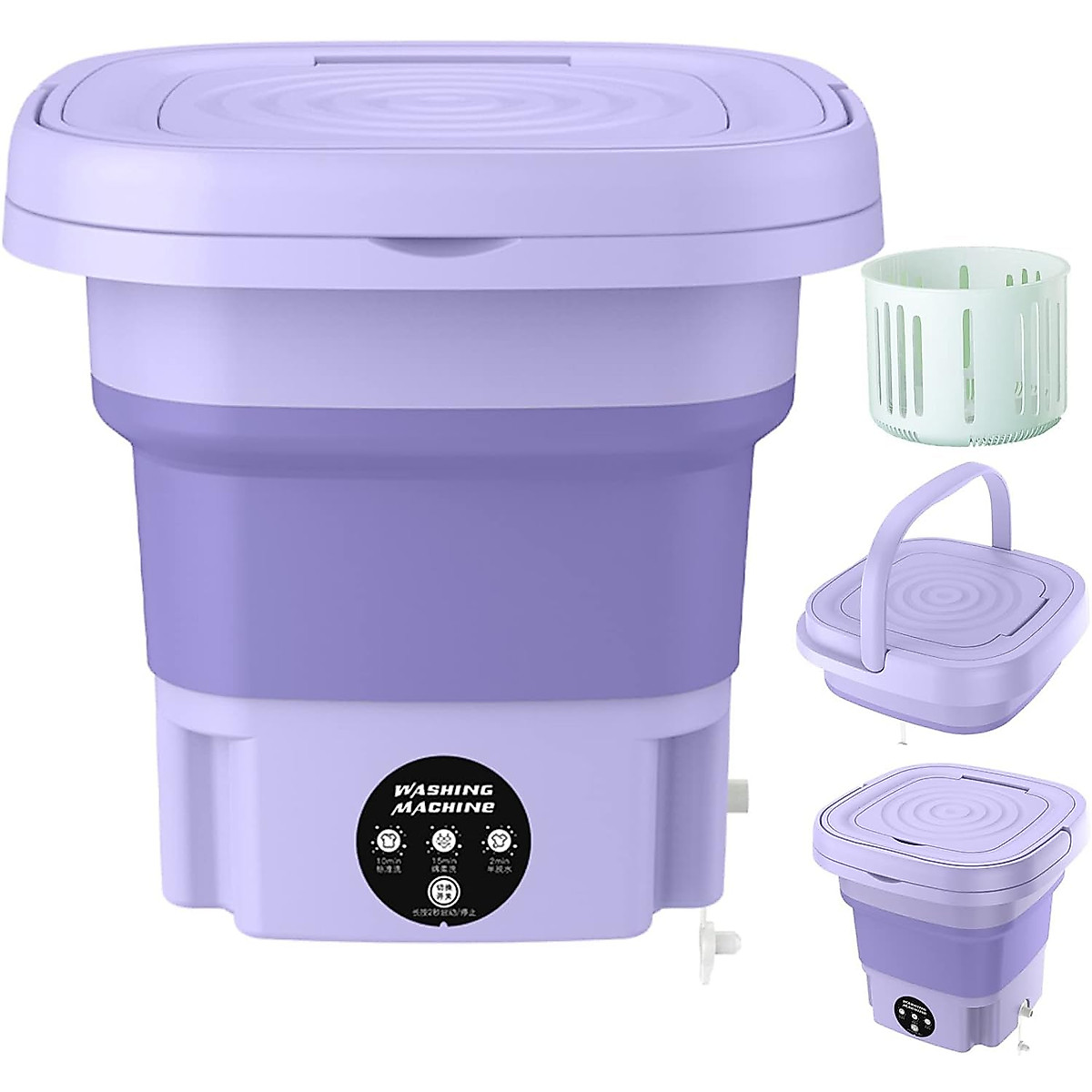 Luxmars Portable Washing Machine 2024 Foldable Mini Washing Machine Half Automatic Small Washer for Baby Clothes|Underwear or Small Items (Purple1)