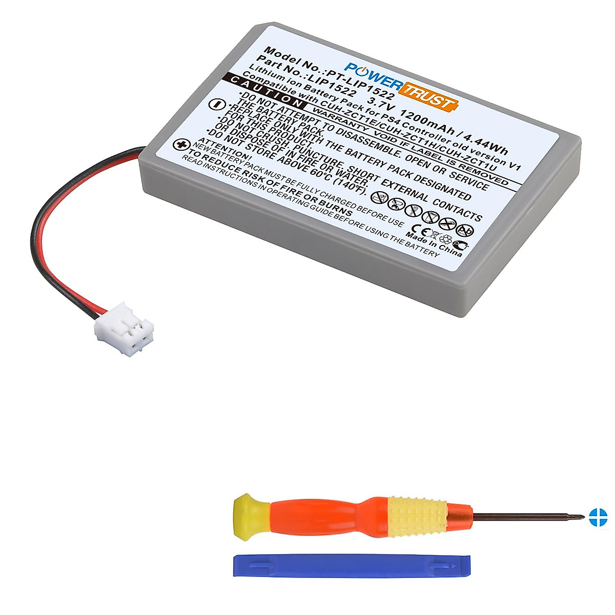 PowerTrust 1200mAh LIP1522 Replacement Battery for Sony Playstation 4 PS4 Dualshock 4 Wireless Controller CUH-ZCT1E CUH-ZCT1U-2015 Older Version