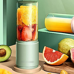 MXJCC Portable Blender, Travel Blender Cup Fruit Mixer Rechargeable with USB, Mini Blender for Fruit Juice, Milk Shakes, Blades