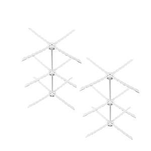 2Pcs Collapsible Pasta Drying Rack, Food Grade Plastic Fondant Sugar Flower Drying Rack Flower Drying Rack Reusable Noodle Drying Rack with 4 Arm Handles