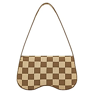 JW PEI Women's Becci Knitted Shoulder Bag (Brown & Beige)