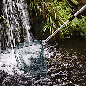 RESTCLOUD Fishing Landing Net with Telescoping Pole Fishing Net Freshwater Fishing Net for Pond, Handle Full Extended to 50 Inches