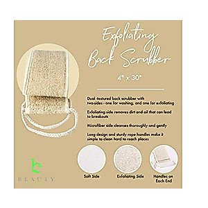 Back Scrubber for Shower for Men & Women - Loofah Exfoliating Body Scrubber Back Washer for Shower, Back Shower Scrubber for Body, Flat Body Scrubbers for Use in Shower Back Scrubber, Back Loofah