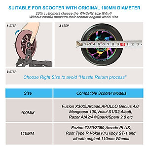 100mm Scooter Wheels - Pro Scooter Wheels 100mm Pair - Neo Oil Slick 100mm Metal Scooter Wheels Replacement - Pro Scooter Wheels 100mm - Bearings Installed - Scooter Wheels for Kids