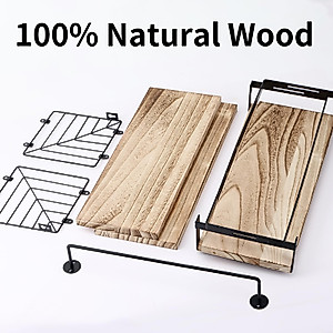 Fixwal 3+1 Bathroom Shelves Over Toilet, Floating Shelves Wall Mounted with Metal Frame and Towel Bar for Bathroom, Kitchen, Bedroom, Living Room (Rustic Brown)