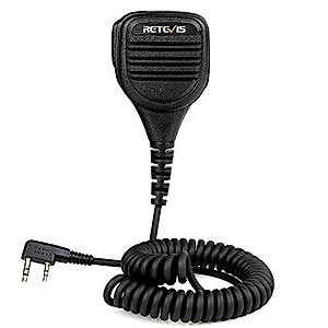 Retevis RT85 Shoulder Speaker Microphone with 3.5mm Audio Jack,Walkie Talkie Speaker Mic Compatible RT22 RT68 RT21 RB87 RB26 RT86 RB85 RT81 RB37 RB26 RT3S Baofeng BF-F8HP UV-5R(1 Pack)