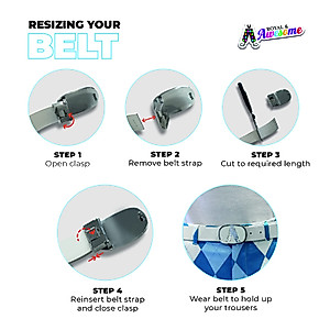 Royal & Awesome Men's Golf Belt, White, One Size