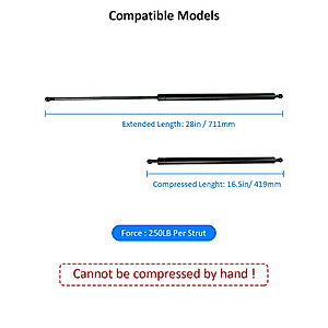 YUANTUO 28" 300Lb Gas Struts Spring Shocks, 1335N Lift Support for Super Heavy-Duty Sled Trailer Tonneau Cover Trap Door Murphy Bed Truck Cover, SF280M300