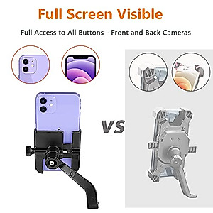 UBeesize Motorcycle Rearview Mirror Phone Mount, Cell Phone Holder for Motor Full Aluminum Alloy Universal Smartphone Holder Mount【Φ10mm】 for iPhone, Galaxy, Google Holds Phones Width Up to 3.7”