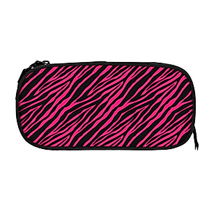 HUZEIMINniu Pink And Black Zebra Print Pencil Case Pencase Pencil Bag Pouch Box Portable Pen Bag For Office