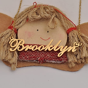 RONKAH Lacey Custom Personalized Name Necklace with Heart Plated Customized Pendant Necklace Jewelry for Women Christmas Valentine's Day Birthday New year Mother's Day Gold