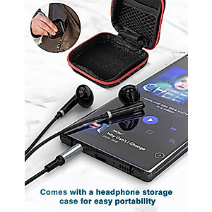 ACAGET 3.5mm Headphones Wired Earbuds for Samsung Galaxy A23 A14 A52 A03s S10 S9, Noise Canceling Semi in-Ear Headset 3.5mm Jack Stereo Earphones with Microphone for iPhone 6S Plus 5S 5 SE MP4 Black