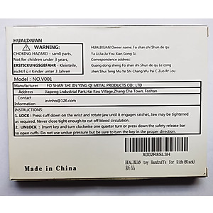 HUALIXUAN Metal Play Handcuffs, Hand Cuffs Police, Toy Handcuffs for Kids (Black)