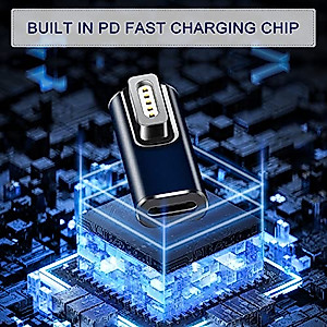 Etre Jeune USB C to Magnetic L-Tip Adapter, Works with Type-C 100W Power Fast Charging Converter Compatible with Magnetic 1 Mac Book Pro Air (2006-2012), 1Count, Black