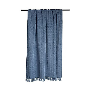 DII Industrial Tonal Textured Woven Throw 50x60, French Blue