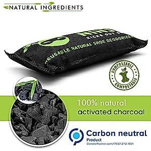 Charcoal Shoe Deodorizer Inserts - Shoe Odor Eliminator - Activated Charcoal Shoe Deodorizer Bags to Absorb Shoe Smell - Pack of 4 Shoe Smell Eliminator with Nail Clippers