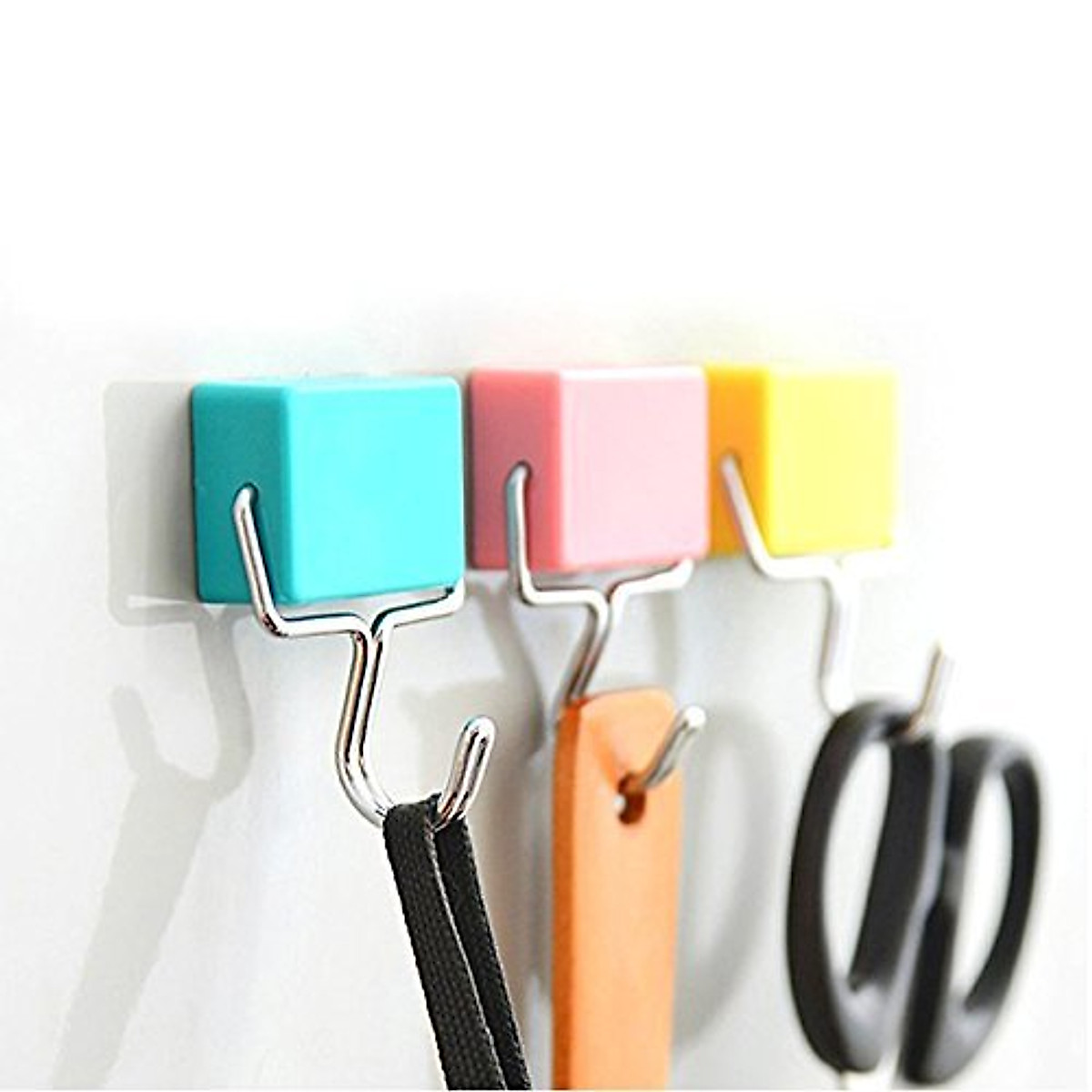 totalElement All-Purpose Strong Magnetic Hooks, Pastel Pink, Yellow, Blue, 3-Pack