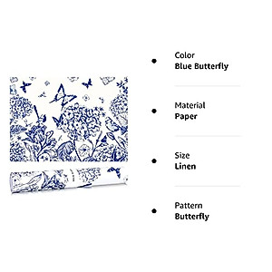 Gersoniel 10 Sheets Drawer Liners for Dresser Scented Drawer Liners Drawer Paper Liner Non Adhesive Scented Liners for Drawers Fragrant Drawer Liners for Home Shelf Closet (Blue Butterfly, Linen)