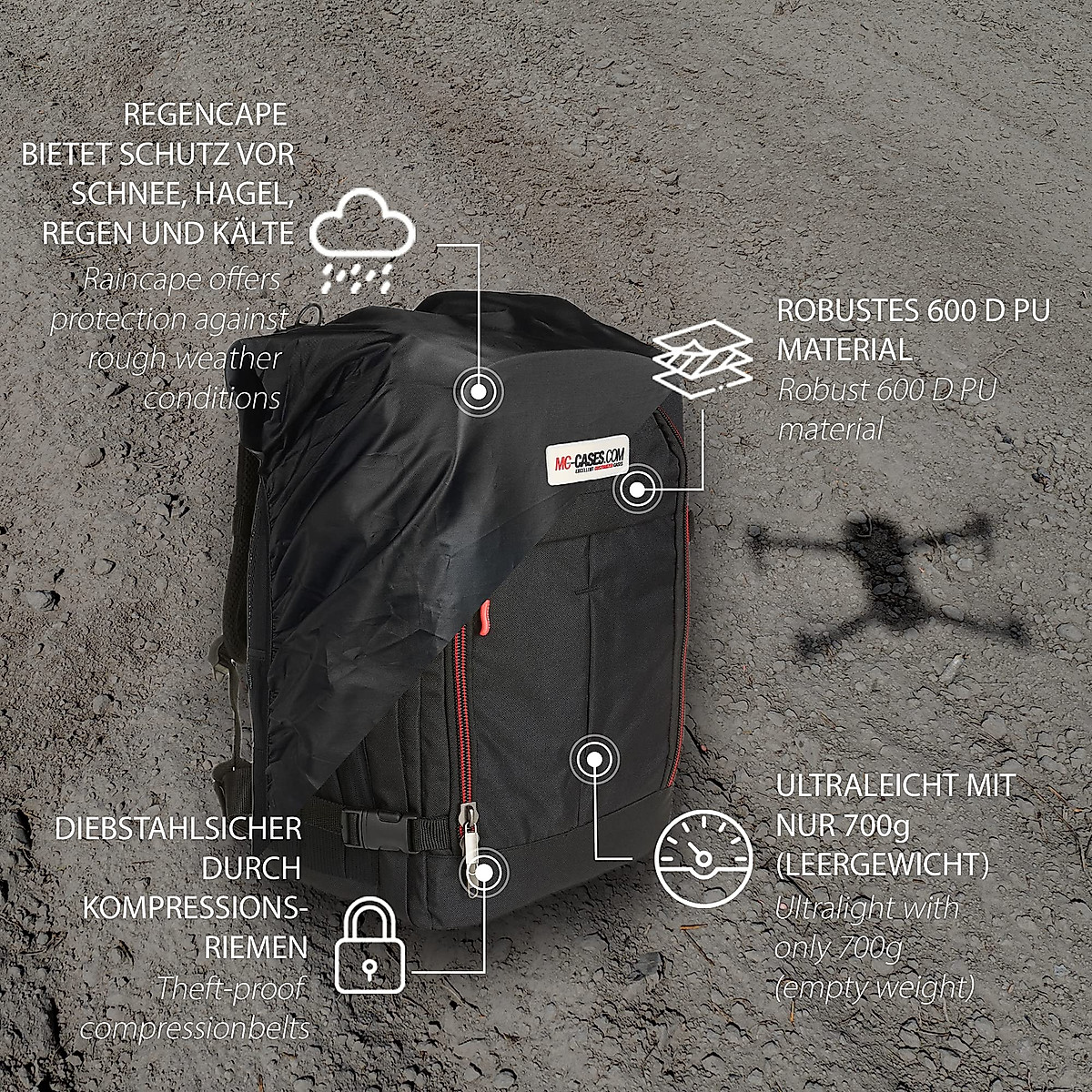 mc-cases Backpack for DJI Mavic 2 Pro or Zoom/Enterprise - Standard & Smart Controller Extremely Comfortable - Lots of Space…