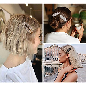 Magicsky 8PCS No Crease Hair Clips,Rhinestone No Bend Flat Barrettes,Diamond Metal Pin for Makeup Bang,Styling Tool for Women Girls, Silver Gold Black