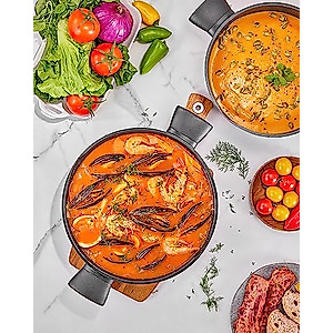 Nonstick Pot with Lid, Induction Cooking Pot, Stock Pot, Soup Pot with Anti-Scald Handle, 9.5inch/4.8QT, Easy Cleanup