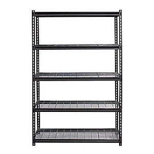 Iron Horse 2300 Deck Wire Shelving Unit, 5 Shelf, 18" x 48" x 72", Black, Black & Zinc