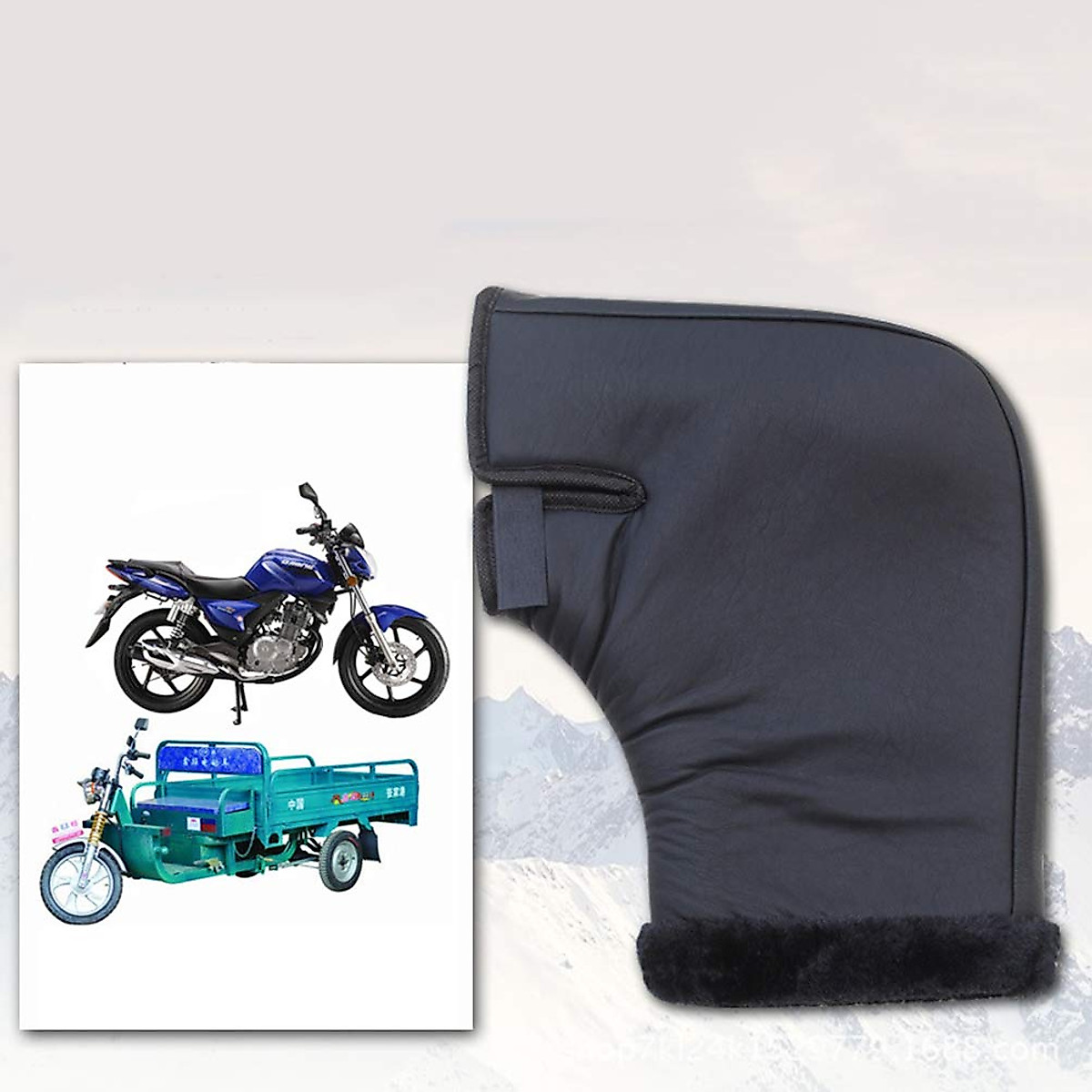 LIOOBO Handlebar Mitts,1 Pair Windproof Winter Warmer Scooter Gloves - Pogies Mittens for Motorbike Motor Bicycle Cycling