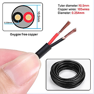 16 Gauge 3 Conductor Electrical Wire Oxygen-Free Copper Cable 10FT/3.1M Flexible Low Voltage Cable for LED Strips Lamps Lighting Residential Wiring car Circuit(16/3AWG-10FT)