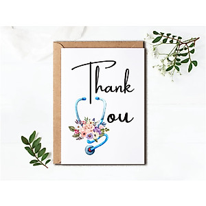 VKNDesigns Cute Thank You Card For Nurses - Doctors - Hospital - Greeting Card for Healthcare - Thank You Card - Card to say Thanks - Funny Card, White