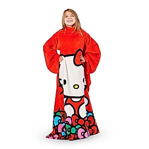 Northwest Hello Kitty Smitten Youth Silk Touch Comfy Throw Blanket with Sleeves, 48" x, 48"
