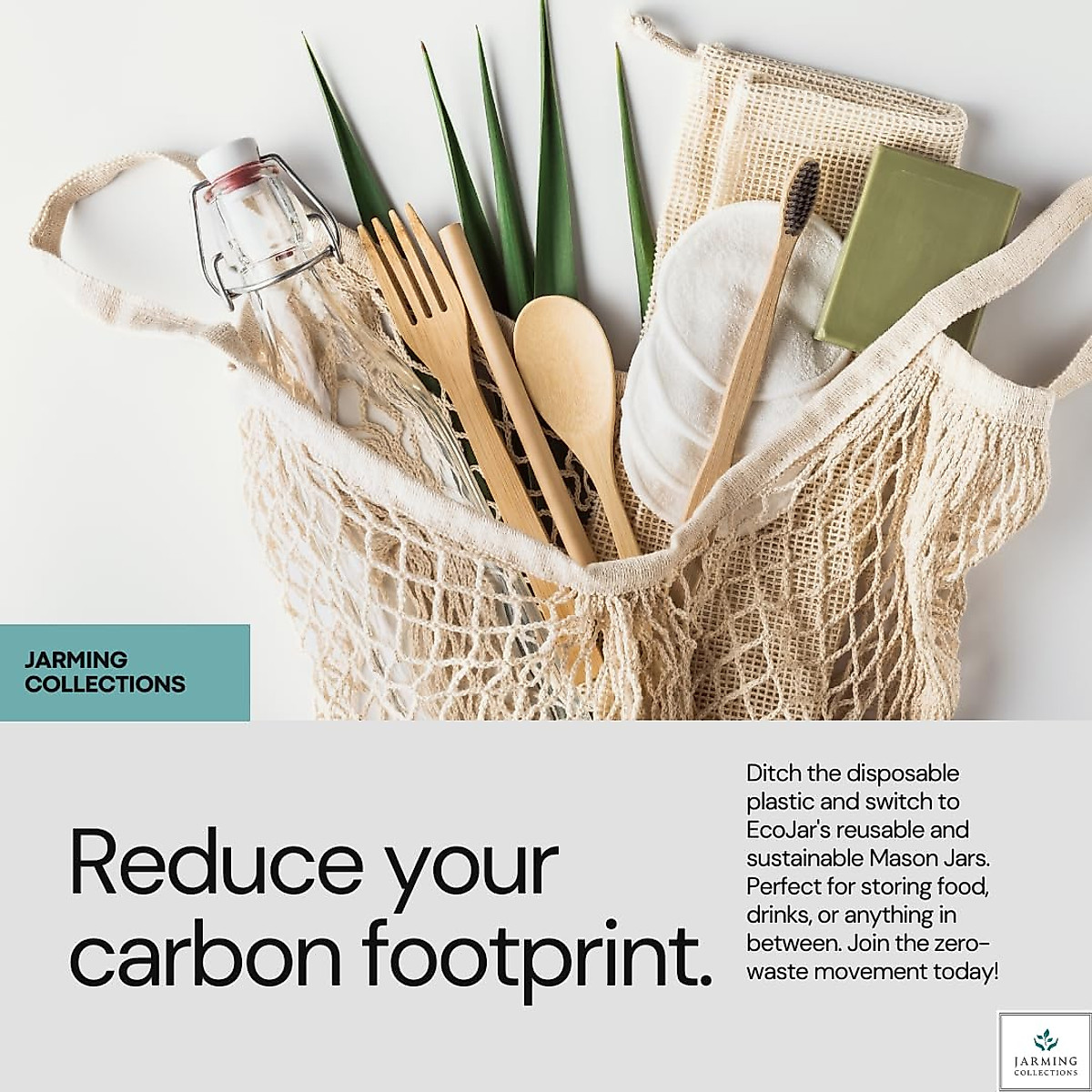 Jarming Collections Mason Jars 16 oz - Glass Jars with Plastic Lids- Glass Storage Jars with Regular Mouth Lids- Jars with Lids- Canning Jars, Pint Jars- Set of 2, 16 oz Mason Jars, White Lids