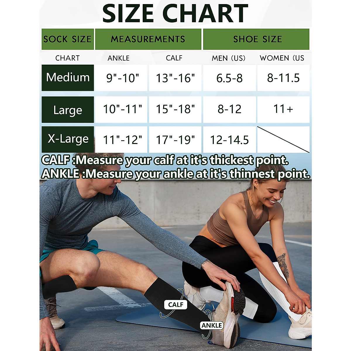 +MD 3 Pairs Compression Socks Moisture Wicking 8-15 mmHg for Women & Men Moisture Wicking Support Stockings for Airplane Flights, Travel, Nurses, Edema 10-13