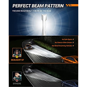 SEALIGHT 5202 Fog Lights Bulbs Bundle 9005 H11 LED Bulbs Combo, 240W 44000 Lumens H11/H9/H8 9005/HB3 LED Bulbs, 700% Brightness Over 60,000-Hours Lifespan, 3-Min Installation Halogen Replacement Kit