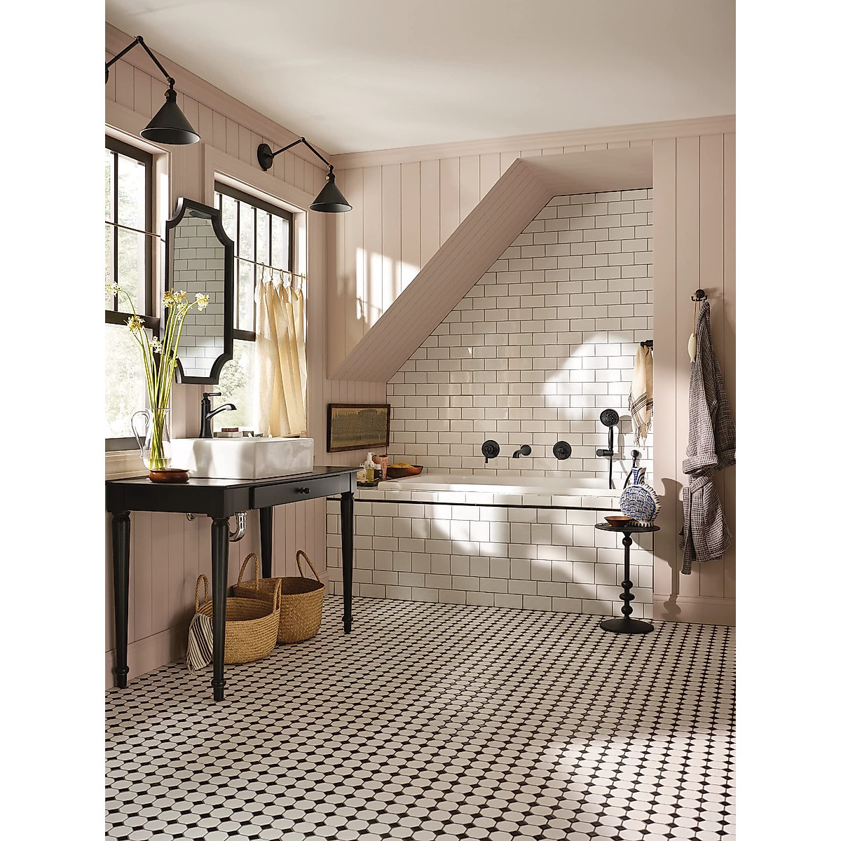 Moen WT681BL Dartmoor Single Handle Wall Mount Filler High Flow Tub Faucet with 10" Spout Reach, Matte Black