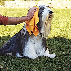 Super Shammy Cloth. The Newest Original German Shammy - Commercial Grade Drying Chamois. 7 Orange Large