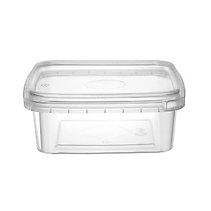 8-oz. Square Clear Deli Containers with Lids | Stackable, Tamper-Proof BPA-Free Food Storage Containers | Recyclable Space Saver Airtight Container for Kitchen Storage, Meal Prep, Take Out | 20 Pack