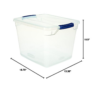 Rubbermaid Clever Store Latching Storage Tote Container, Clear, 30-Qt (FG3Q2500CLMCB)