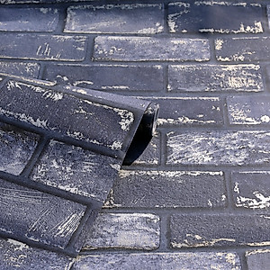 Arthouse ArtiSTICK Metallic Brick Navy Gold Peel and Stick Self Adhesive Wallpaper 6m/19.6 Foot Long - Great for Upcycling Furniture - Cabinets Kitchen Drawers Shelves - Peel & Stick 300207