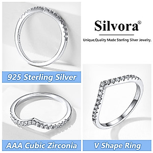 Solid Silver Wish Bone Rings, Shiny Hypoallergenic with S925 Stamp Wedding Bands for Female