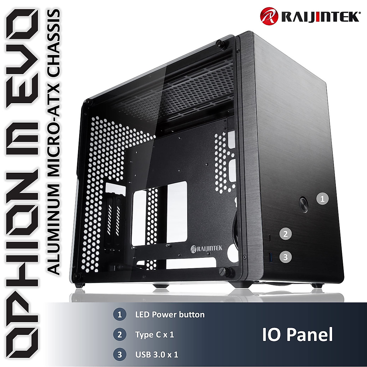RAIJINTEK Ophion M Evo TGS Micro-ATX, Tempered Glass