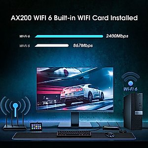 Dell OptiPlex 5050 Desktop Computers PC i7-7700 3.6GHz, 32GB Ram 1TB M.2 NVMe SSD+2TB HDD, AX200 Built-in WiFi 6, Bluetooth 5.2 HDMI, Dual Monitor Support, RBG Speaker, Refurbished Computer(Renewed)