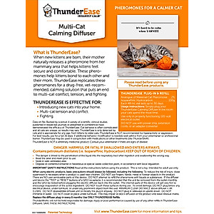 ThunderEase Multicat Calming Pheromone Diffuser Kit | Powered by FELIWAY | Reduce Cat Conflict, Tension and Fighting (60 Day Supply)