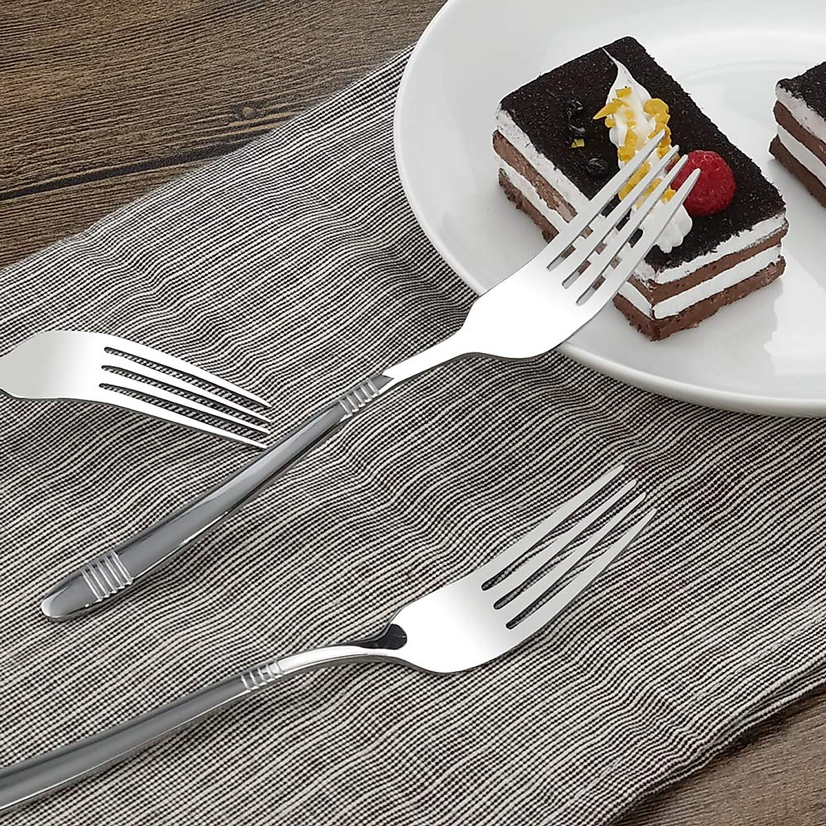 Begale 12-Piece Stainless Steel Dessert Forks, 6.8-INCH