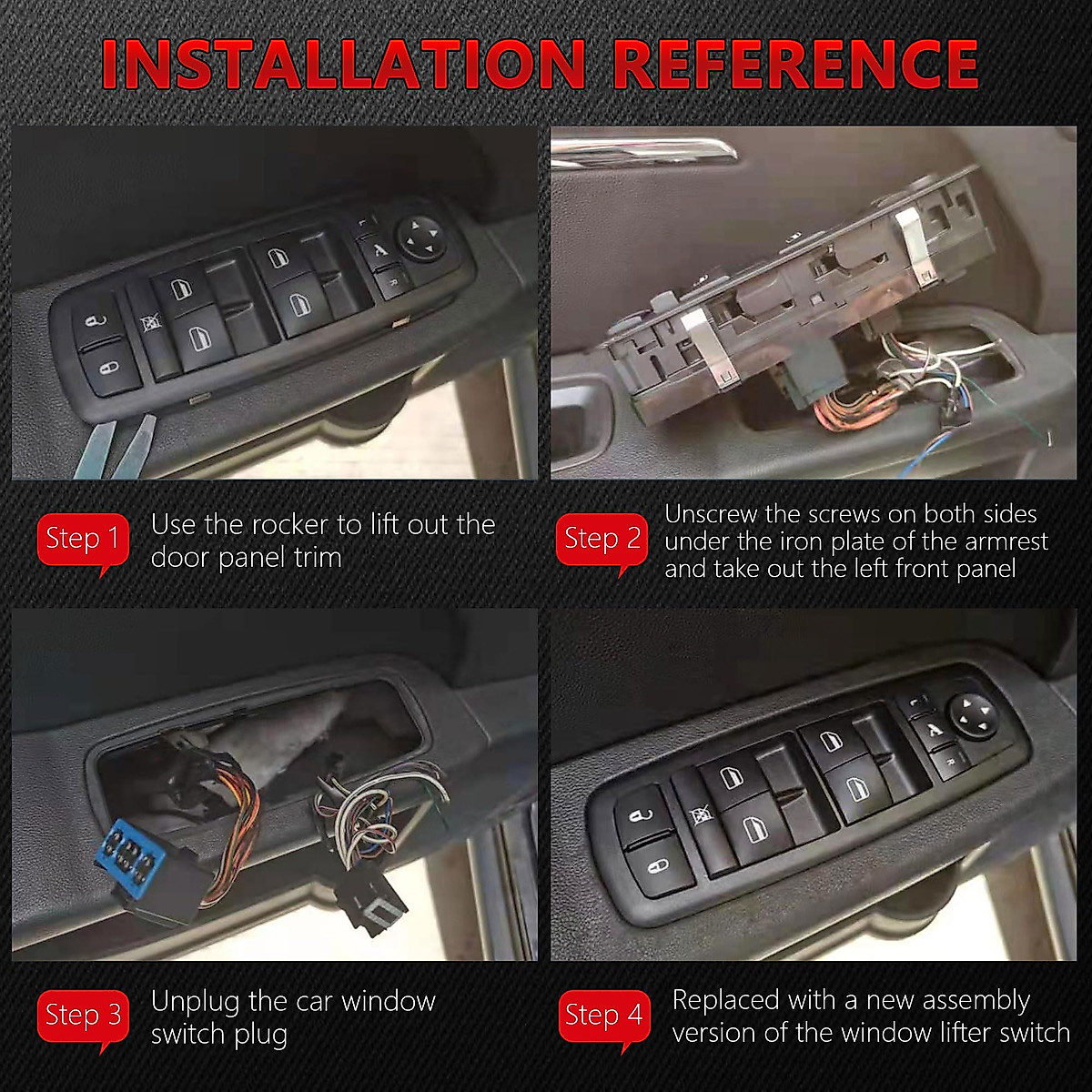 AdvanEX Master Power Window Control Switch Compatible with Dodge Journey 2011-2016 Replace OE 901-486 68084001AB 68084001AC 68084001AD & 8+13 PINS