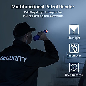 JWM Flashlight Security Guard Patrol System, iButton Touch Patrol Tour Reader with Free Cloud Software for Commercial Government Hotel Industrial, Pedometer+Alarm Clocks