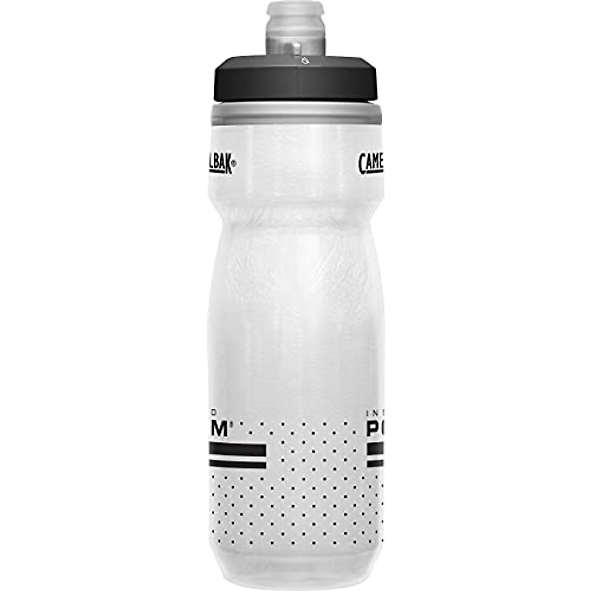 CamelBak Podium Chill Insulated Bike Water Bottle - Easy Squeeze Bottle - Fits Most Bike Cages - 21oz, White/Black