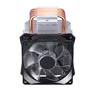Amazon Basics Computer Cooling Fan with Cooler Master Technology, CPU Air Cooler, 4 Heat Pipes, RGB LED PWM, ‎4.02 X 3.28 X 4.96 Inch, Aluminum Fins