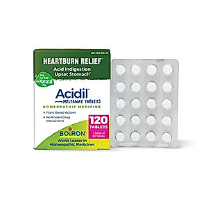 Boiron Acidil for Relief of Acid Reflux, Heartburn, Indigestion, and Upset Stomach (2 Pack of 60)